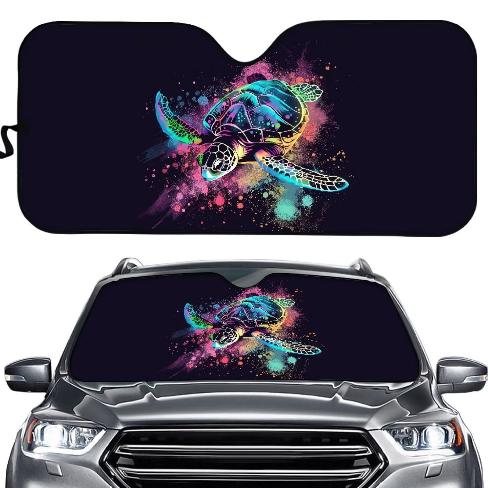 FOR U DESIGNS Colorful Sea Turtle Car Sunshades for Windshield ...