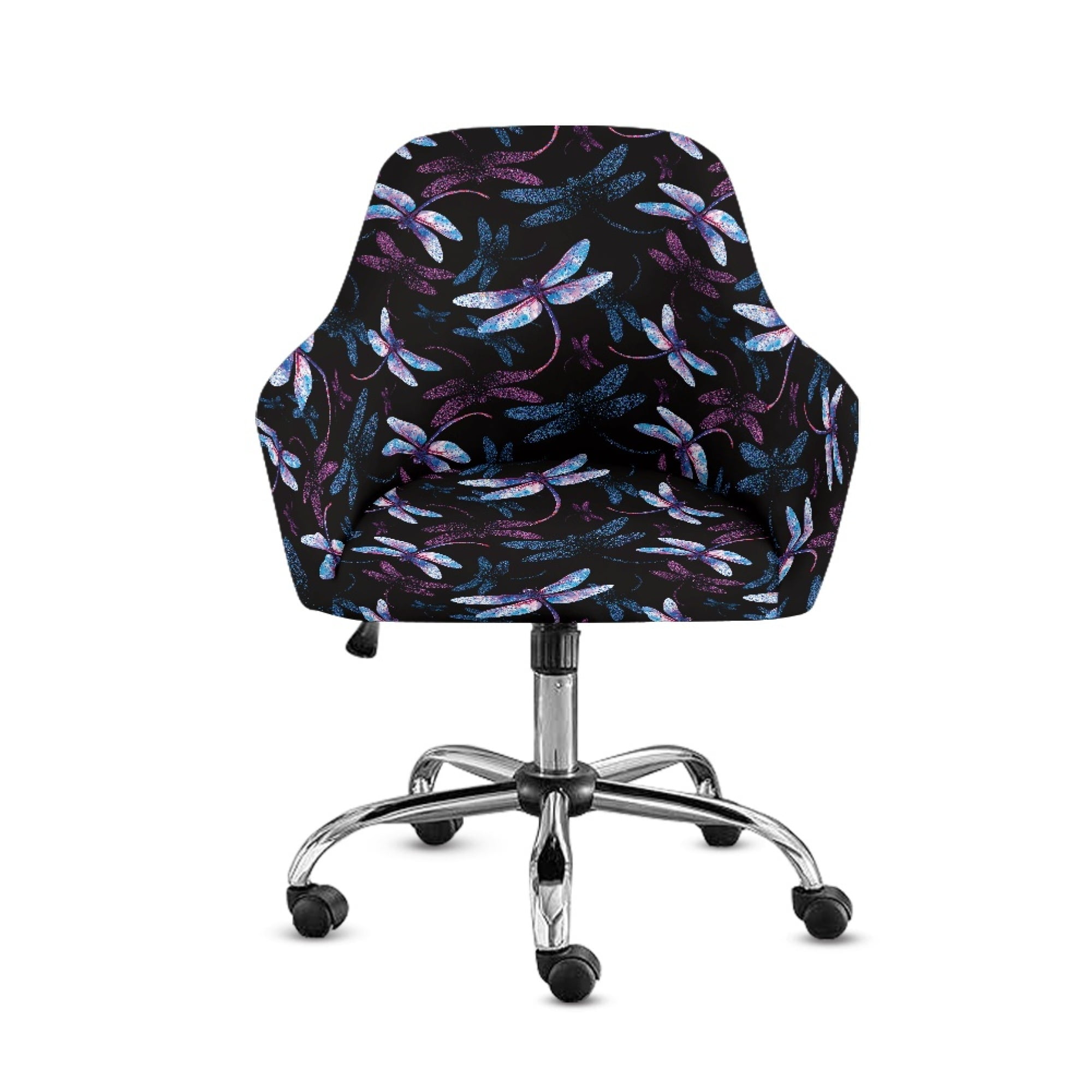 FOR U DESIGNS Dragonfly Pattern Dining Chair Slipcovers Reusable Curved ...