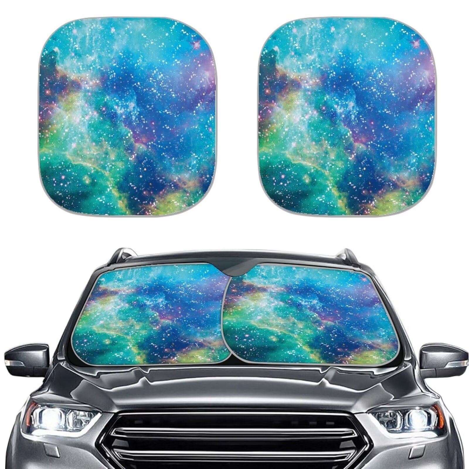 FOR U DESIGNS Foldable Car Sun Shade Windshield Accessories 2 Pieces ...