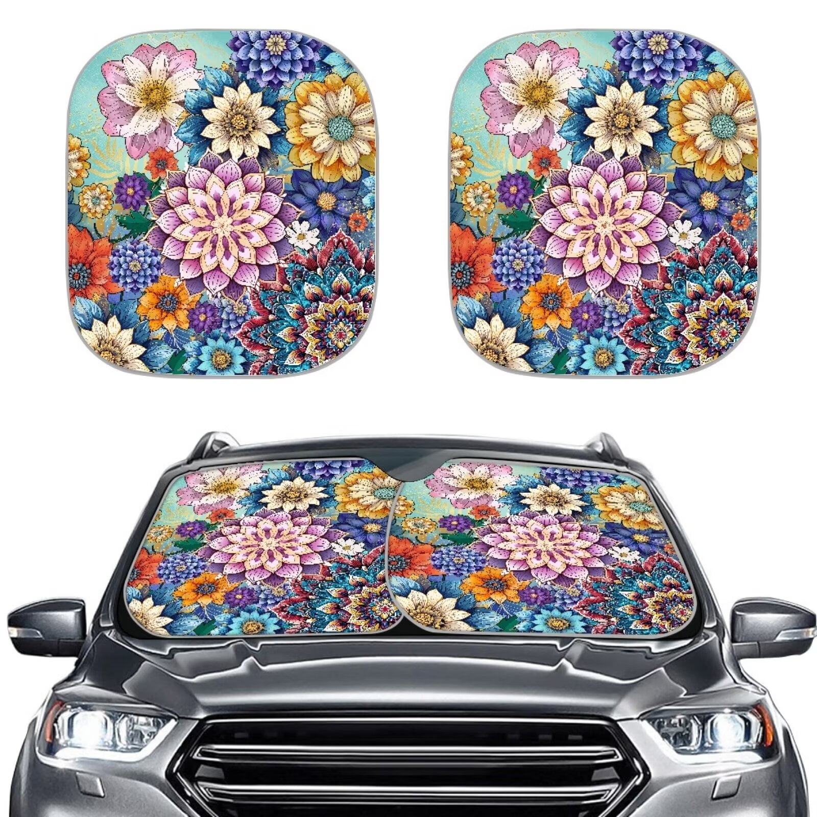 FOR U DESIGNS Foldable Car Windshield Shades for Automative Car Van 2 ...