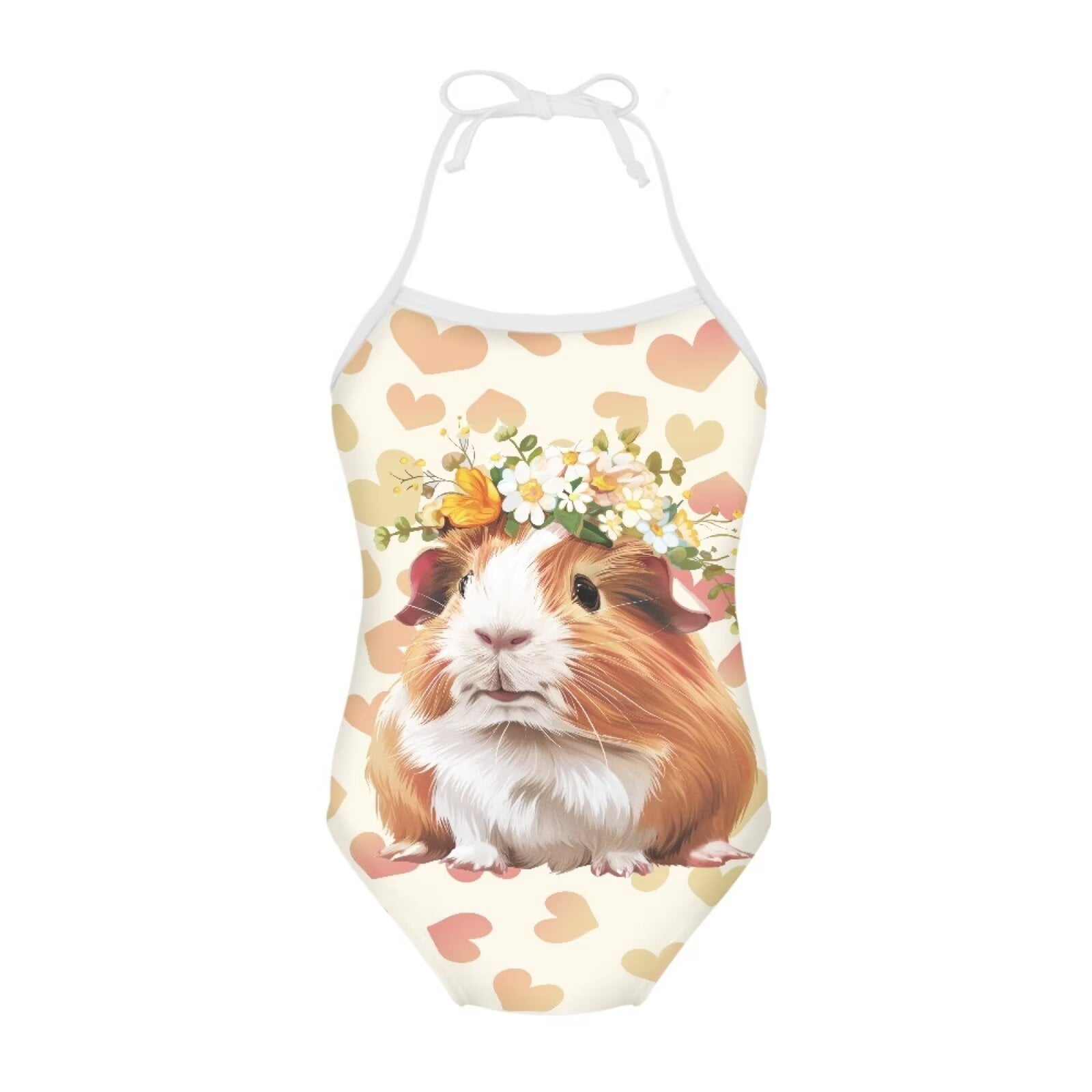 FOR U DESIGNS Hamster Halter Neck Swimsuit for Girls 7-8 Years Old ...