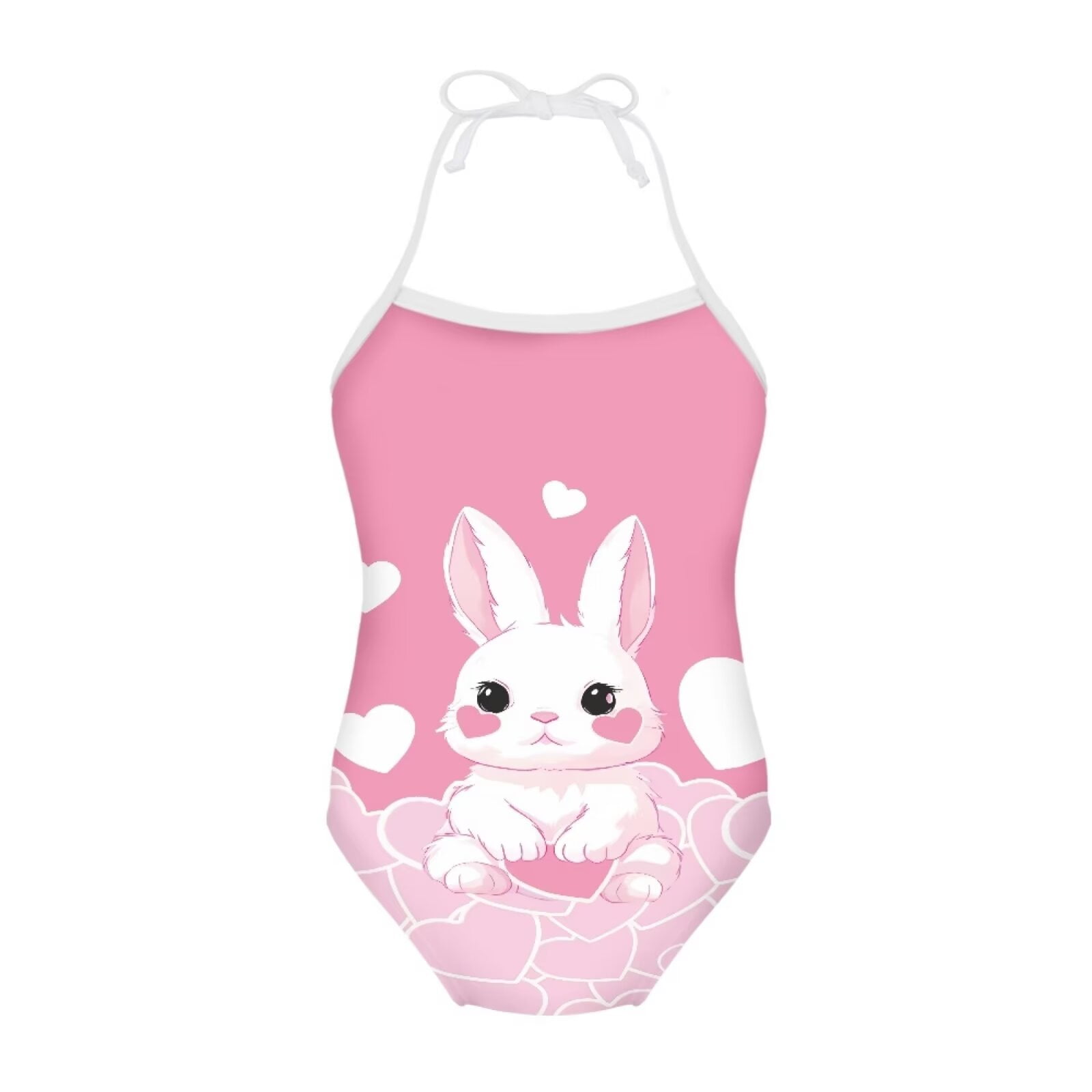 FOR U DESIGNS Heart Rabbit Halter Swimsuit for Kids Girls 5-6 Years Old ...