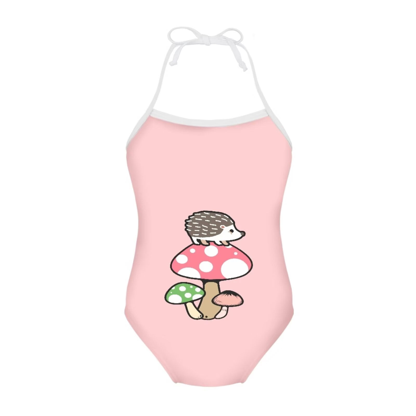 FOR U DESIGNS Hedgehog Mushroom Halter Swimsuit Bikini Size 5-6T Cute ...
