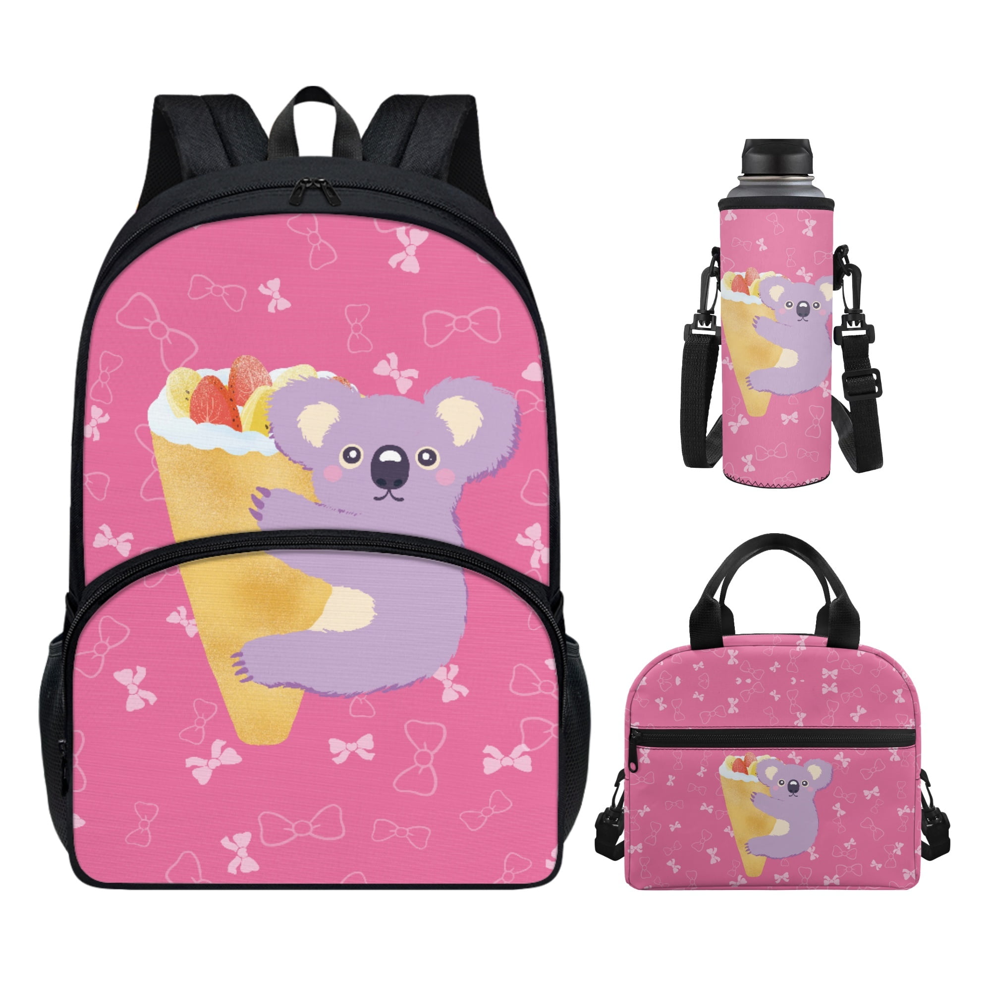 FOR U DESIGNS Koala School Backpack and Lunch Box 3 Piece Primary ...