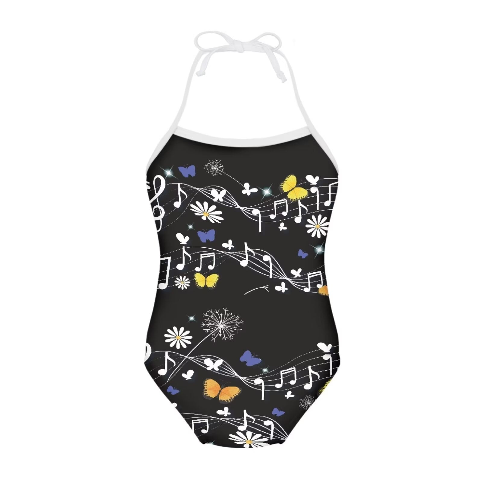 FOR U DESIGNS Novelty Black Halter Neck Swimsuit for Swimming Surfing ...