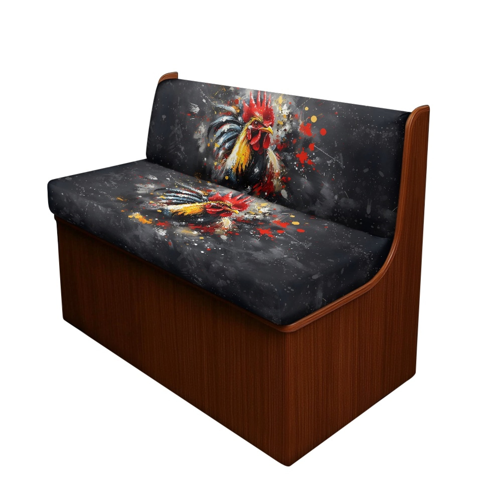 FOR U DESIGNS Rooster Chicken Paint Splatter Print RV Dinette Cushion ...