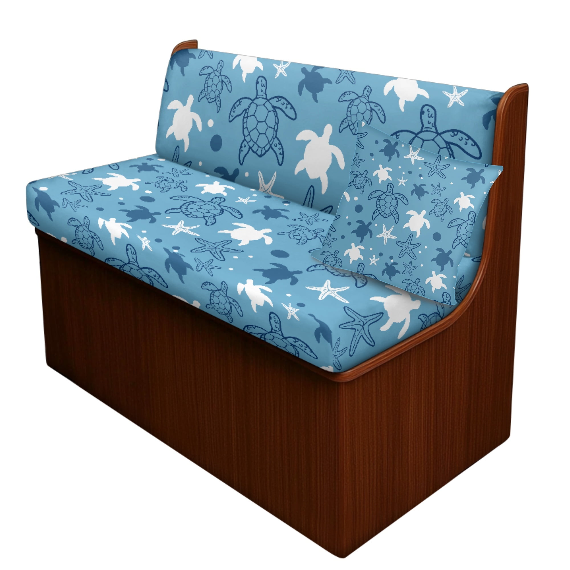 FOR U DESIGNS Turtle Starfish Pattern 3 pcs RV Dinette Cushion Covers ...