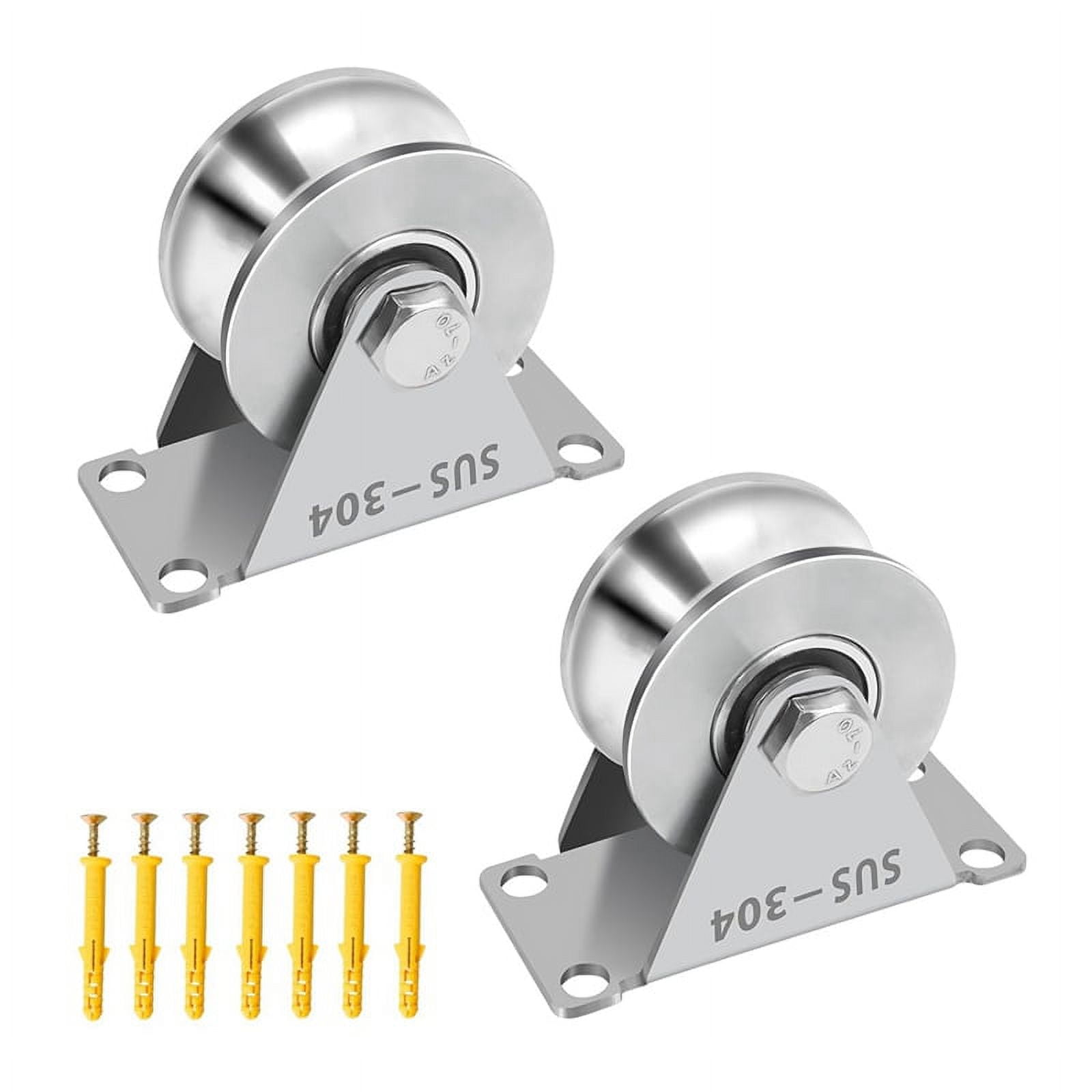 U Groove Pulley, Stainless Steel Blocks 2 Pack Super Silence Rotation ...