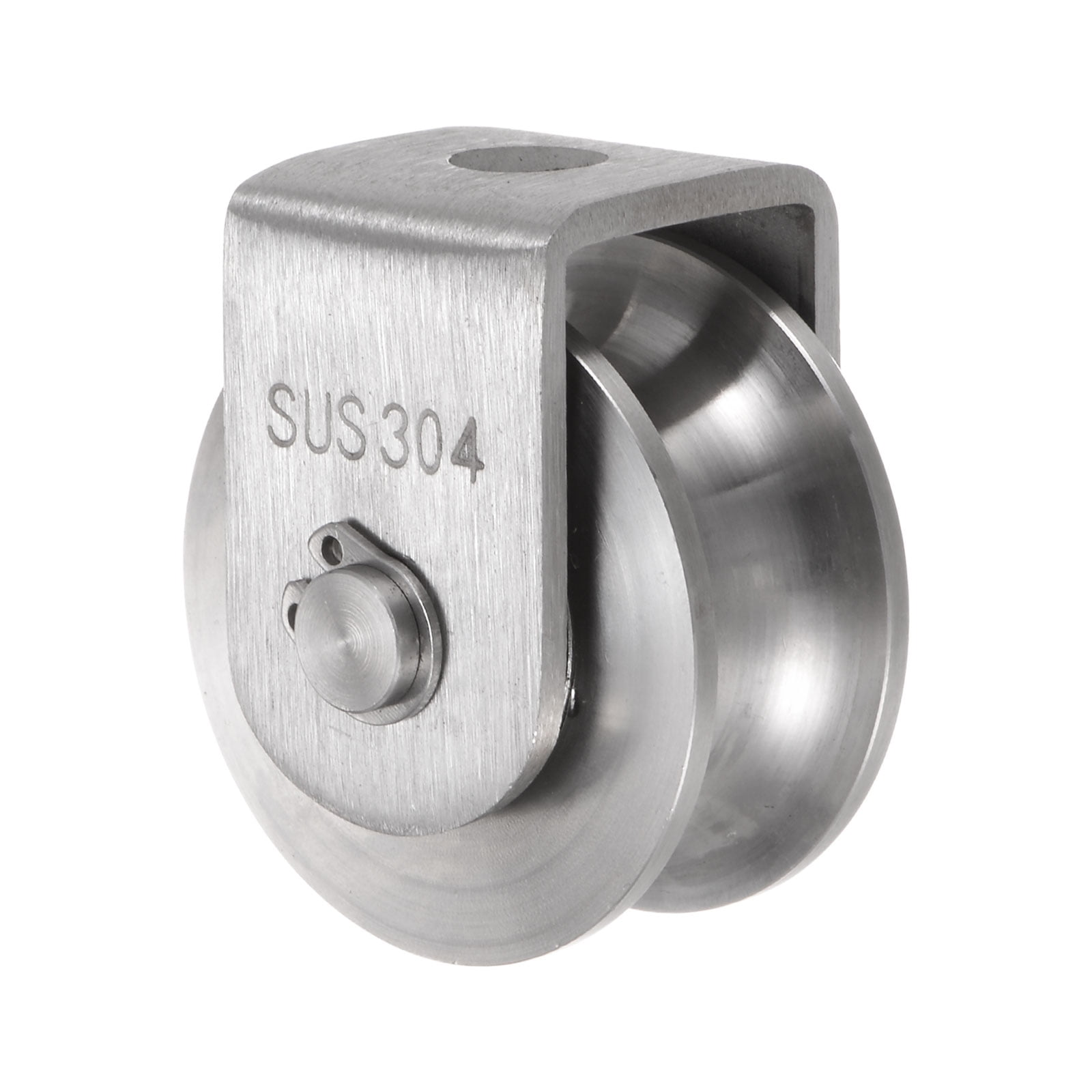 U Groove Wheel 304 Stainless Steel, 1.9" Dia Track Wheel Pulley Block ...