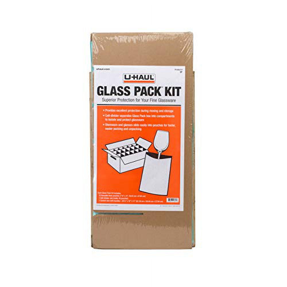 U-Haul Glass Packing Kit for Glasses and Stemware – Includes 1 Box, 1 ...
