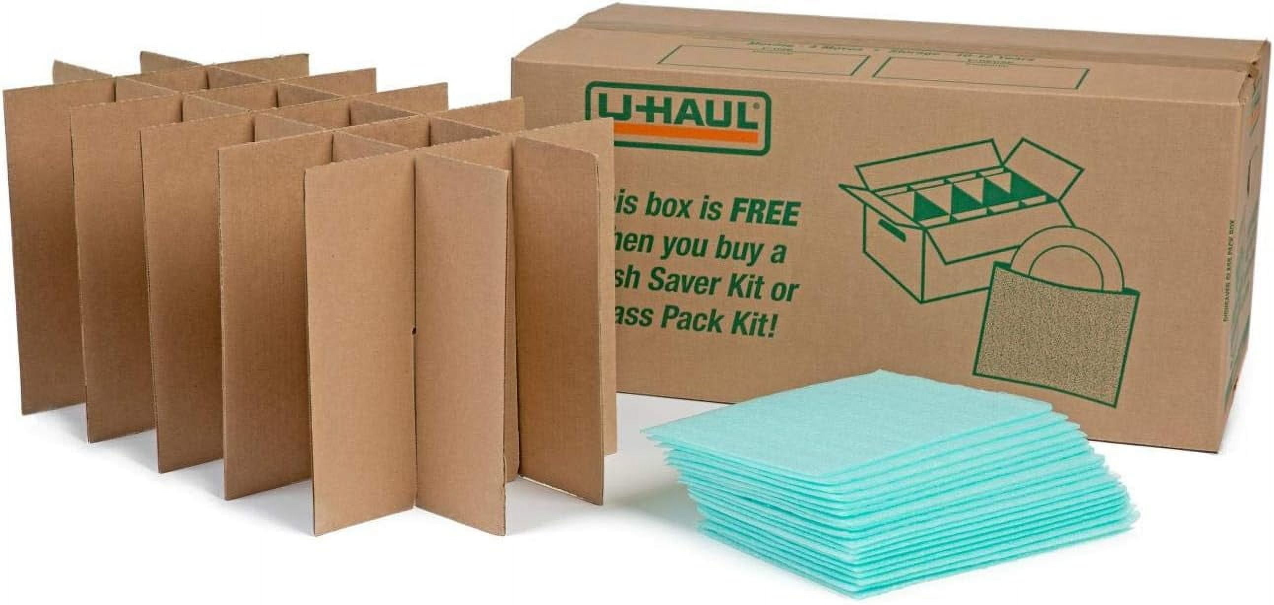 U-Haul Glass Packing Kit for Glasses and Stemware – Includes 1 Box, 1 ...