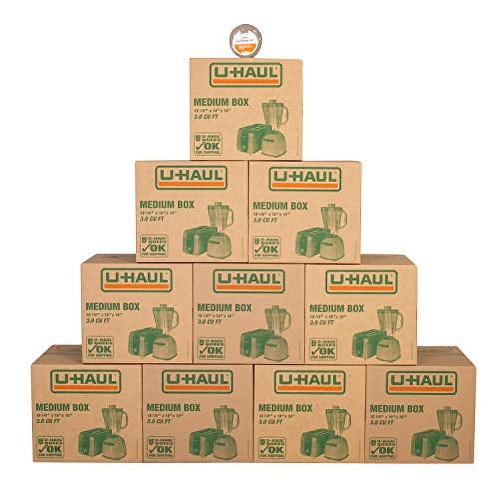 U-Haul Medium Moving Boxes - Pack of 10 Boxes with Handles - 18” x 18 1 ...