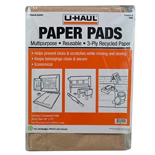 U-Haul Moving Paper Pads (Moving & Storage Kraft Paper) - Pack of 3, 48 ...