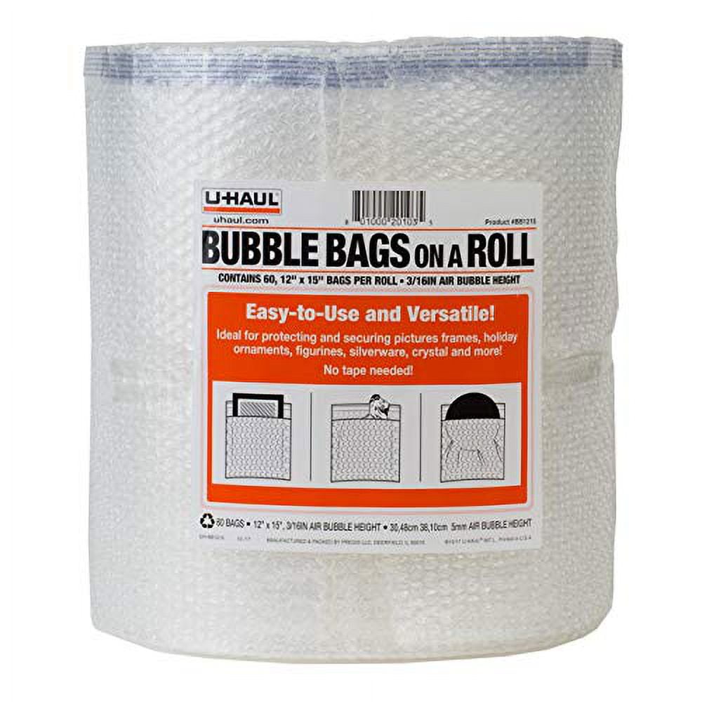 U Haul Roll Of Bubble Bags (For Packing Fragile Items), Sealing ...