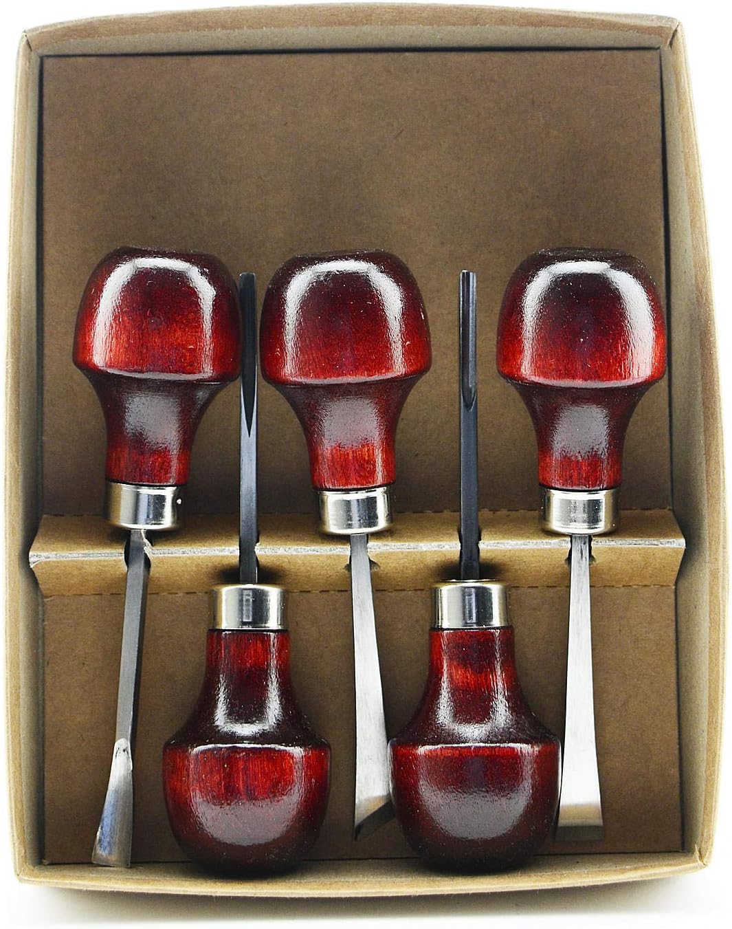 U J Ramelson No. 107 Basic Beginners Wood Carving Tools Set Of 5. Gouge ...