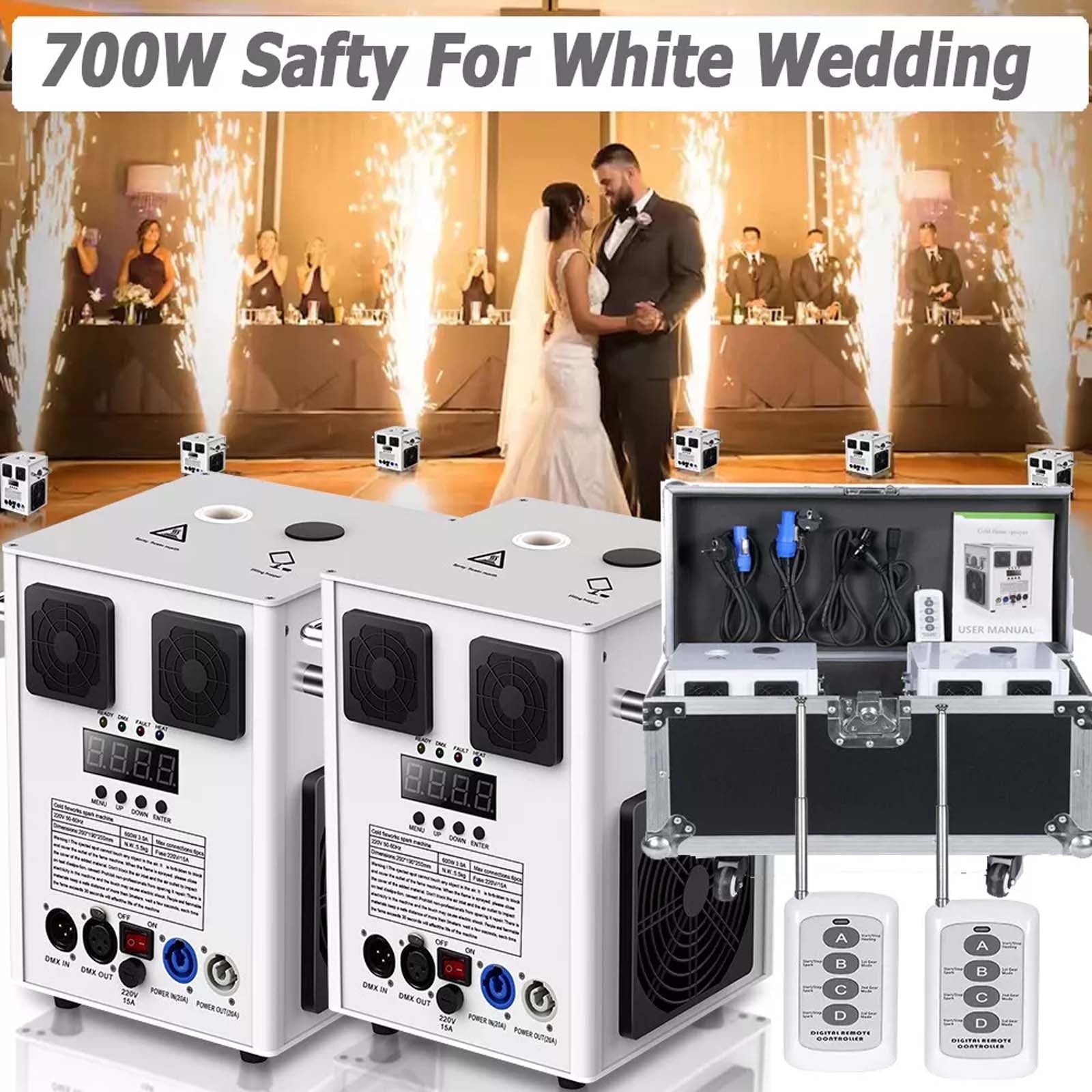 U`KING 700W Cold Spark Machine Sparklers Machine for Wedding DMX ...