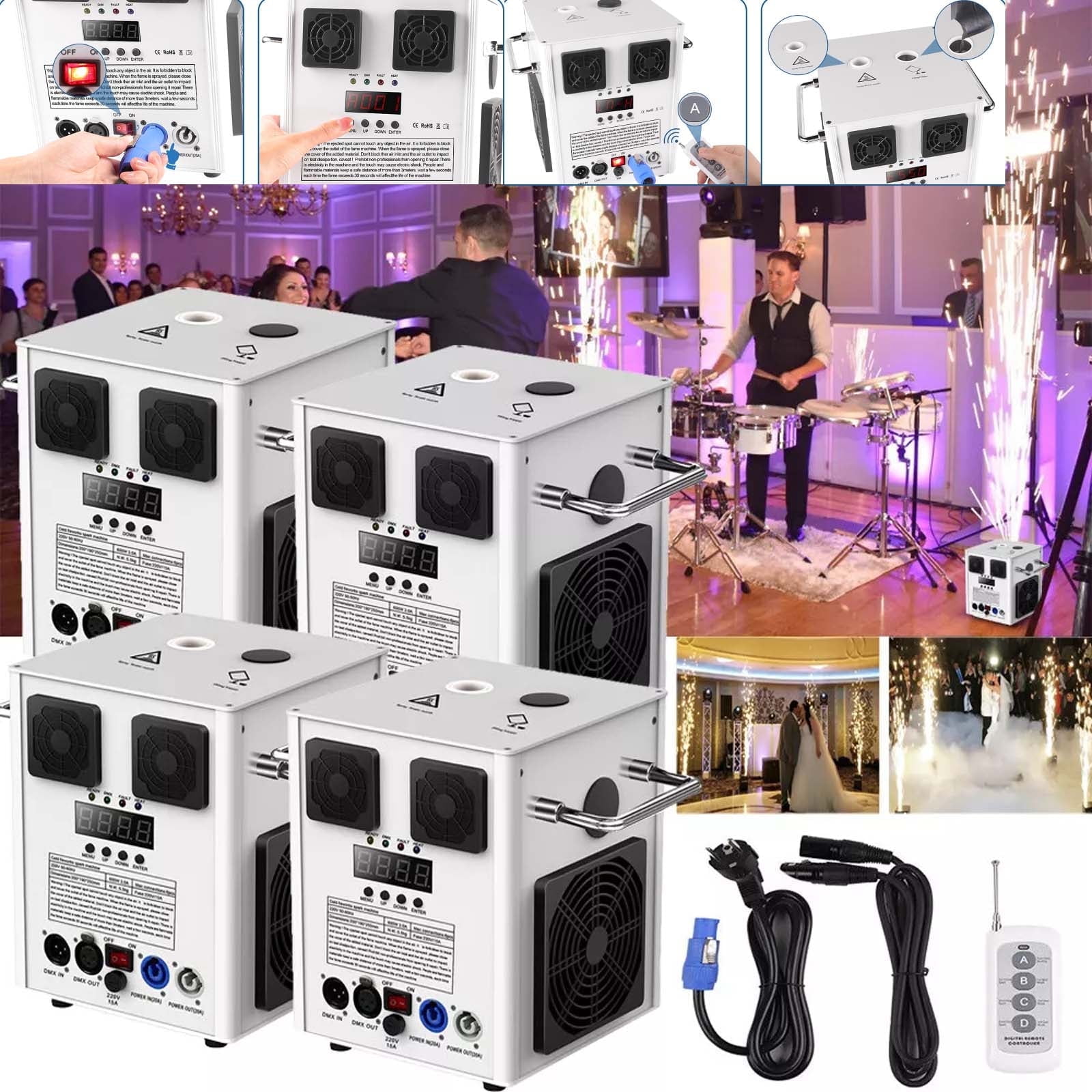 U`KING 700W Cold Spark Machine Sparklers Machine for Wedding DMX ...