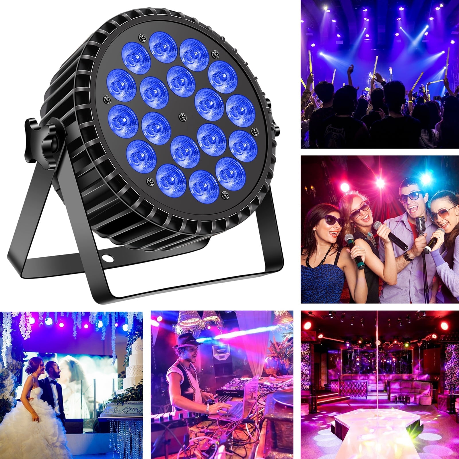 U`KING 108W RGBW 18 LED Par Stage Light DMX Party Disco Show Gig ...