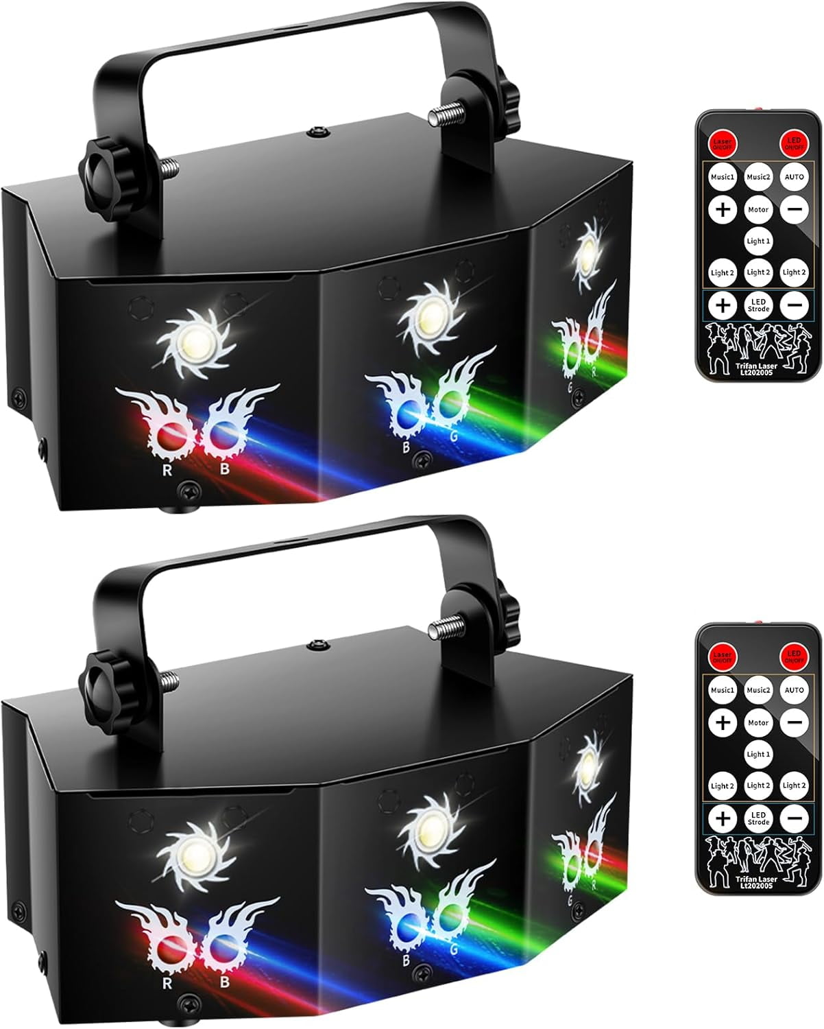 U`King Party Lights DJ Disco Light,9 Lens Stage Lighting Support DMX512 ...