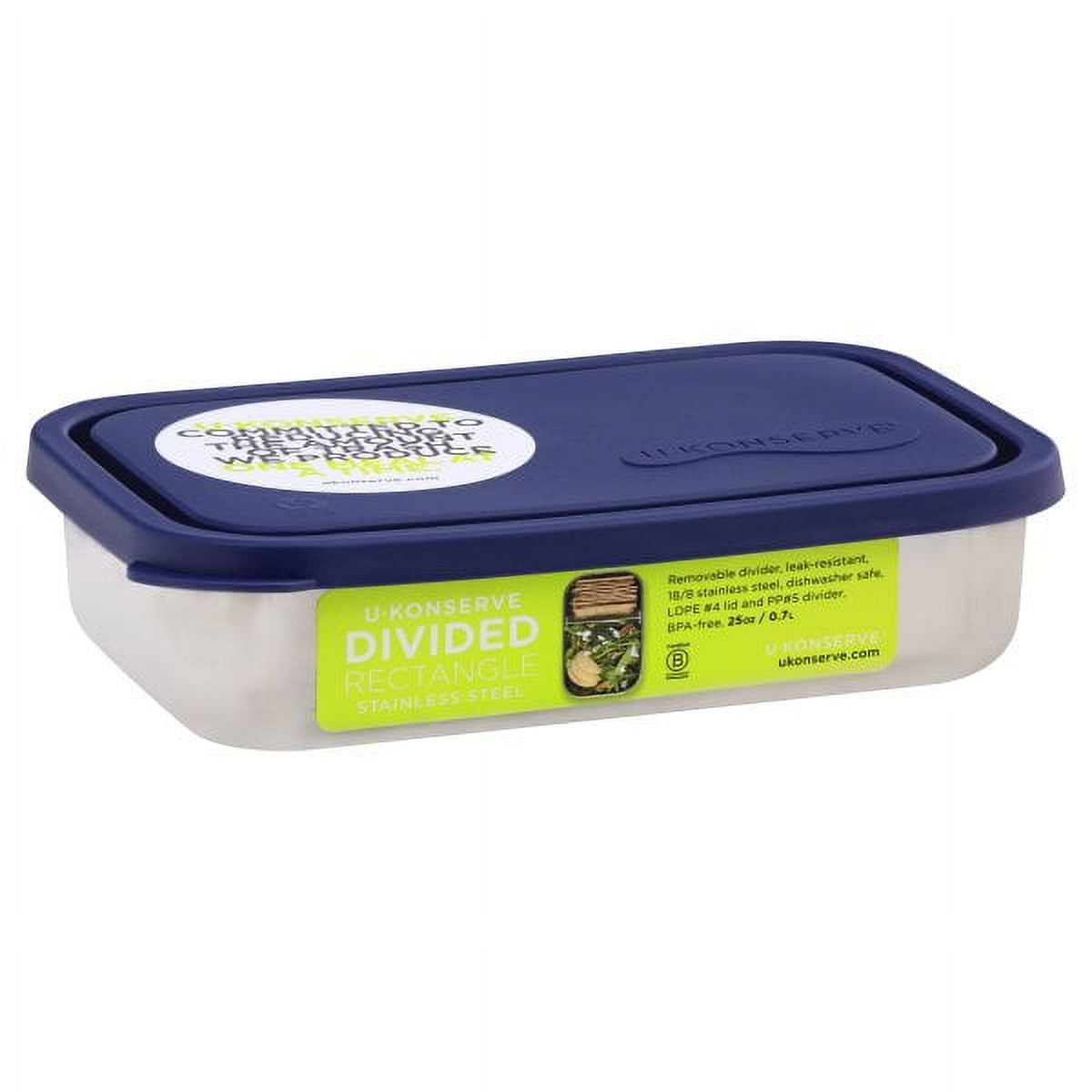 U Konserve Divided Rectangle Stainless Container, 25 Ounce, Ocean ...