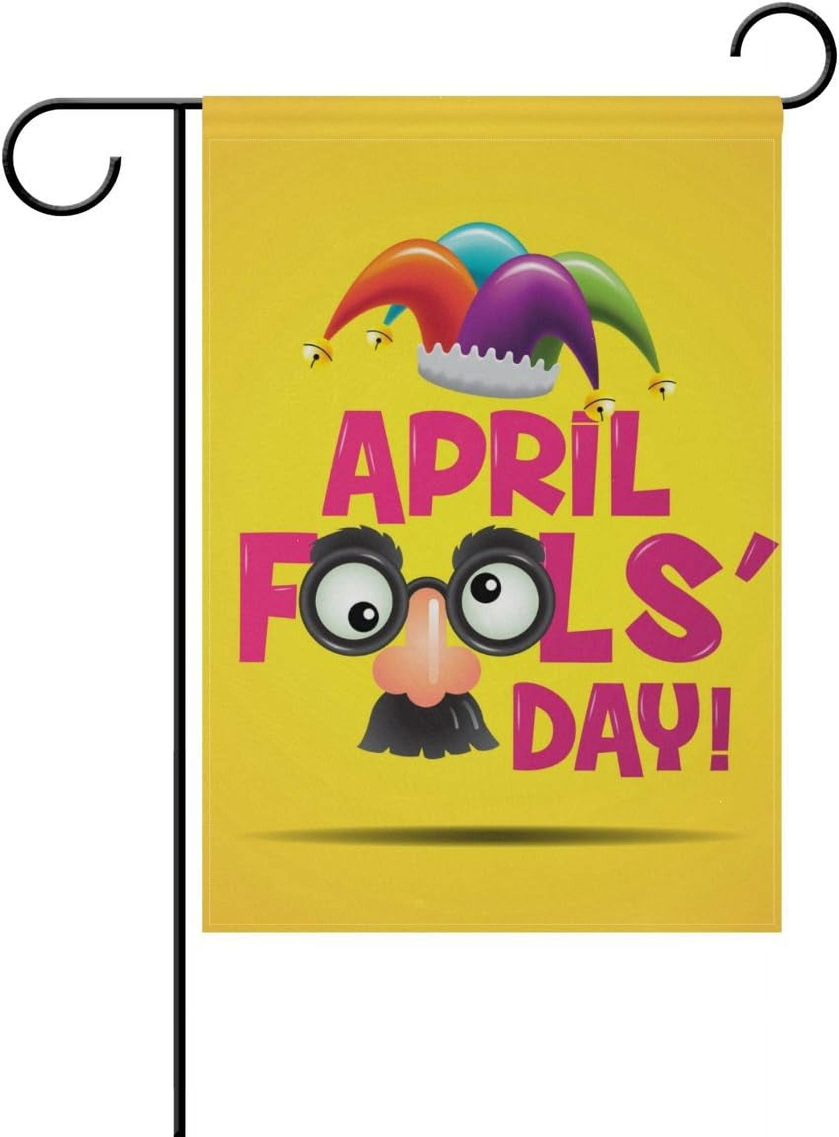 U Life Welcome Cute Happy April Fools Day Garden Yard Flag Banner for ...