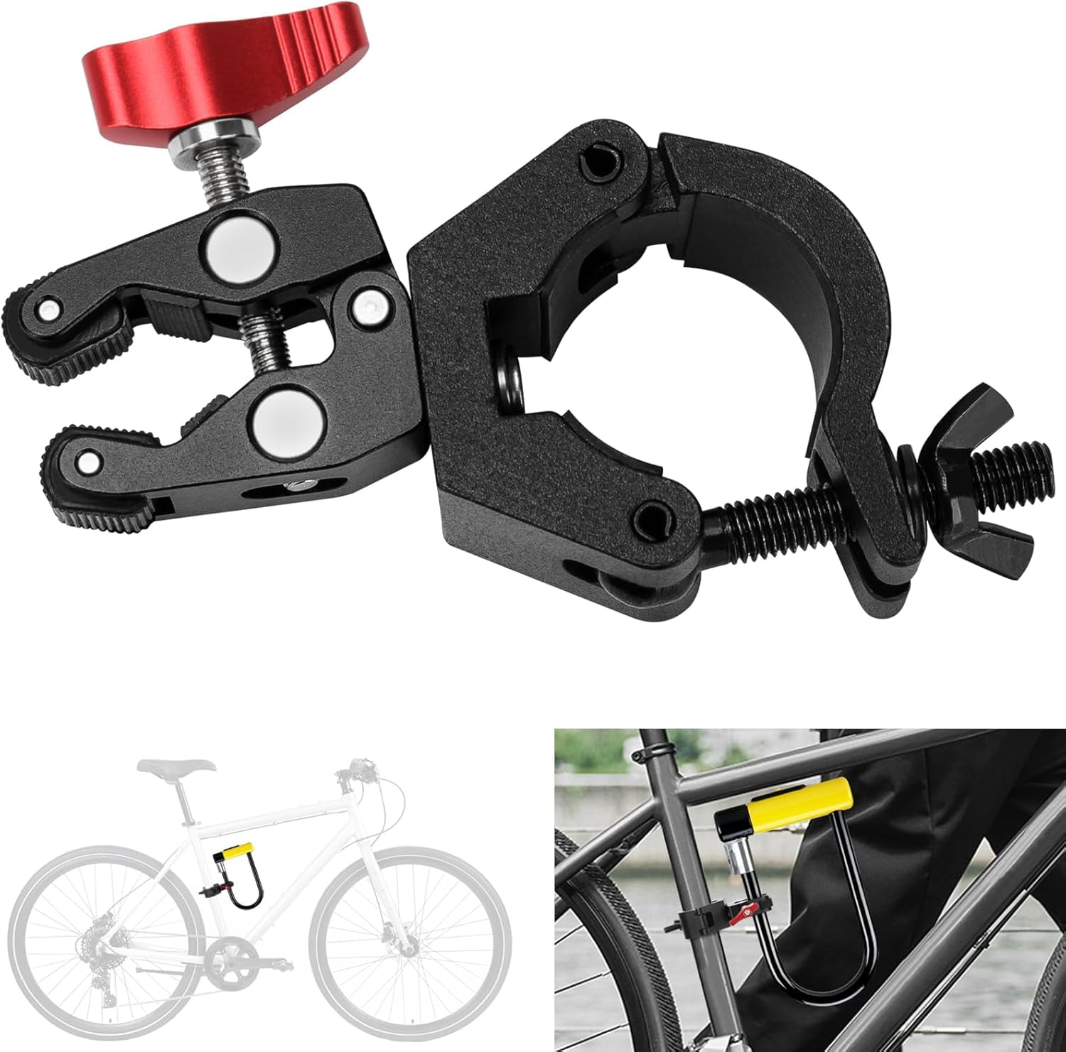 U-Lock Holder/Clamp for Kryptonite, Heavy Duty All-Metal U Lock Bike ...