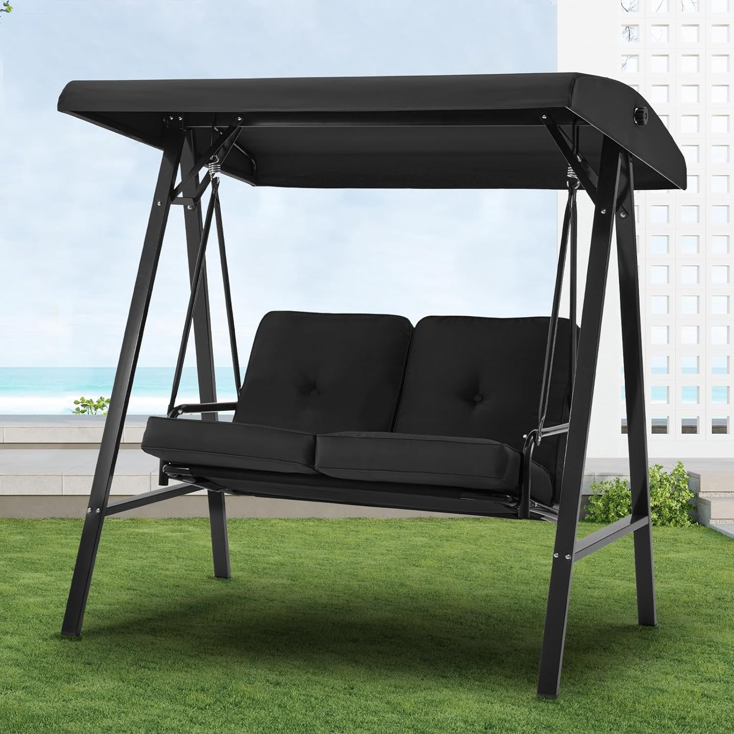 U-MAX 2 Seat Outdoor Patio Swing Chair for Adults, Porch Swings with ...
