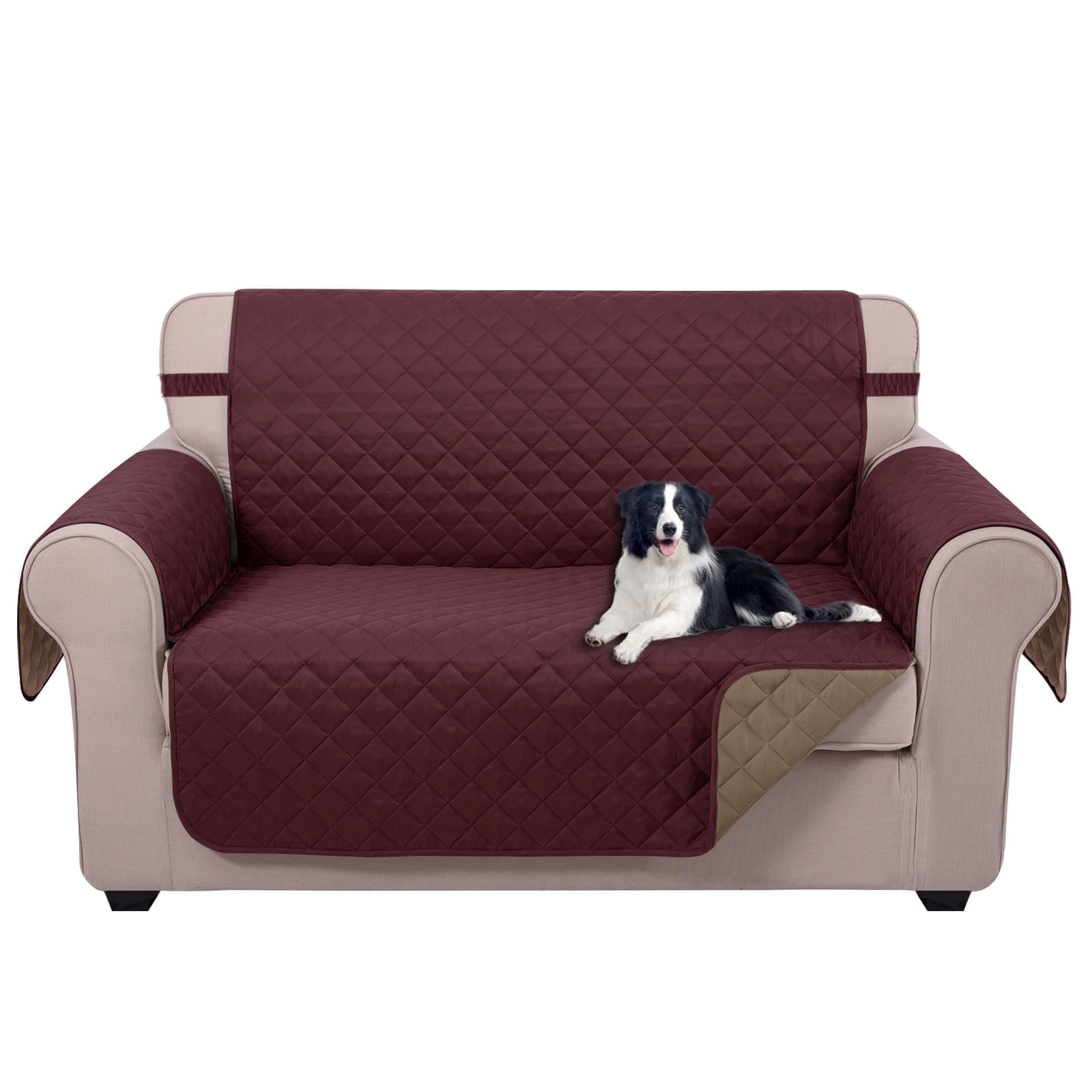 U-NICE HOME Reversible Loveseat Cover 2-Seater, Washable, Water ...