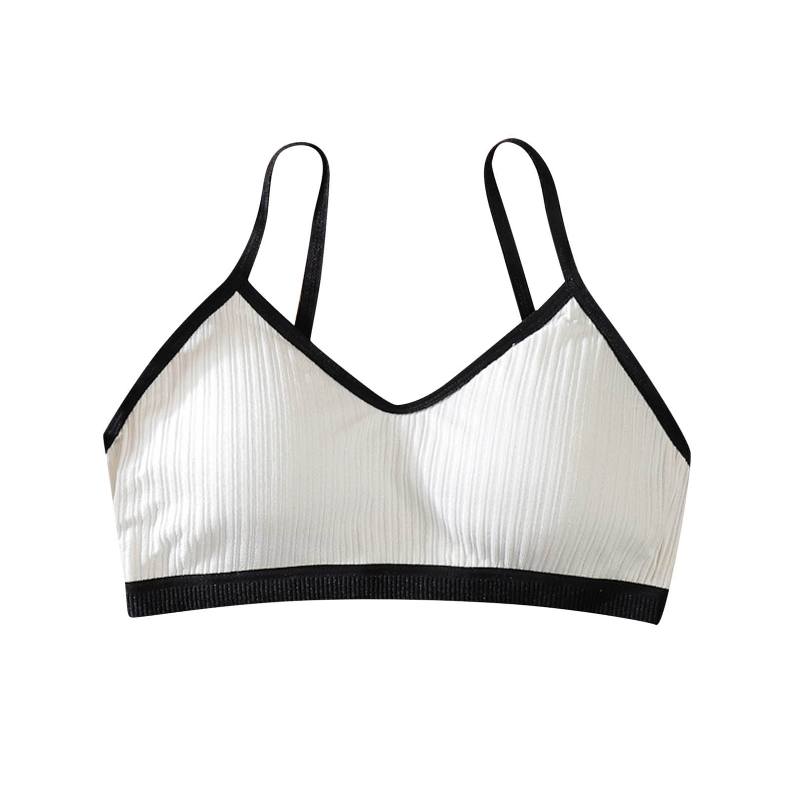U Neck Seamless Padded Bra Strappy Bralette Sleep Bras Girls Comfy ...