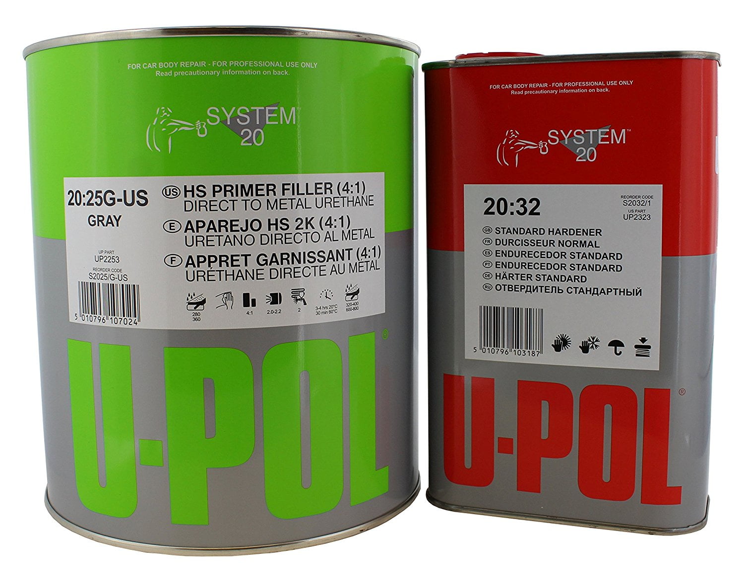 U-POL 2253/2323 HS High Build 2K Urethane Primer Gallon Kit w/ Hardener - Walmart.com