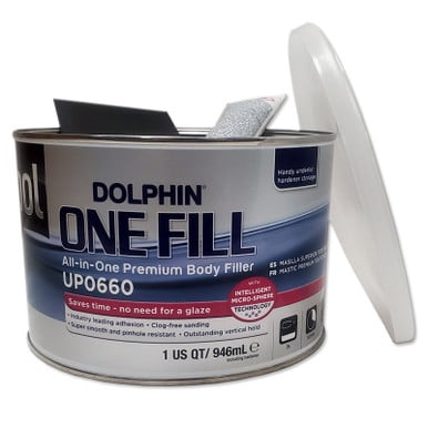 U-POL Dolphin One Fill, All In One Premium Body Filler, 1 Quart, 660 ...