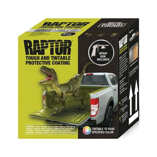 U-POL Products 1 US Gallon 2.6 VOC Raptor Liner Kit with Gun, Tintable ...