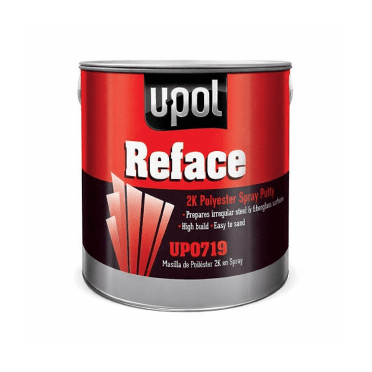U Pol Products REFACE UP0719 2K Polyester Spray Putty, 1 L Tin, White ...