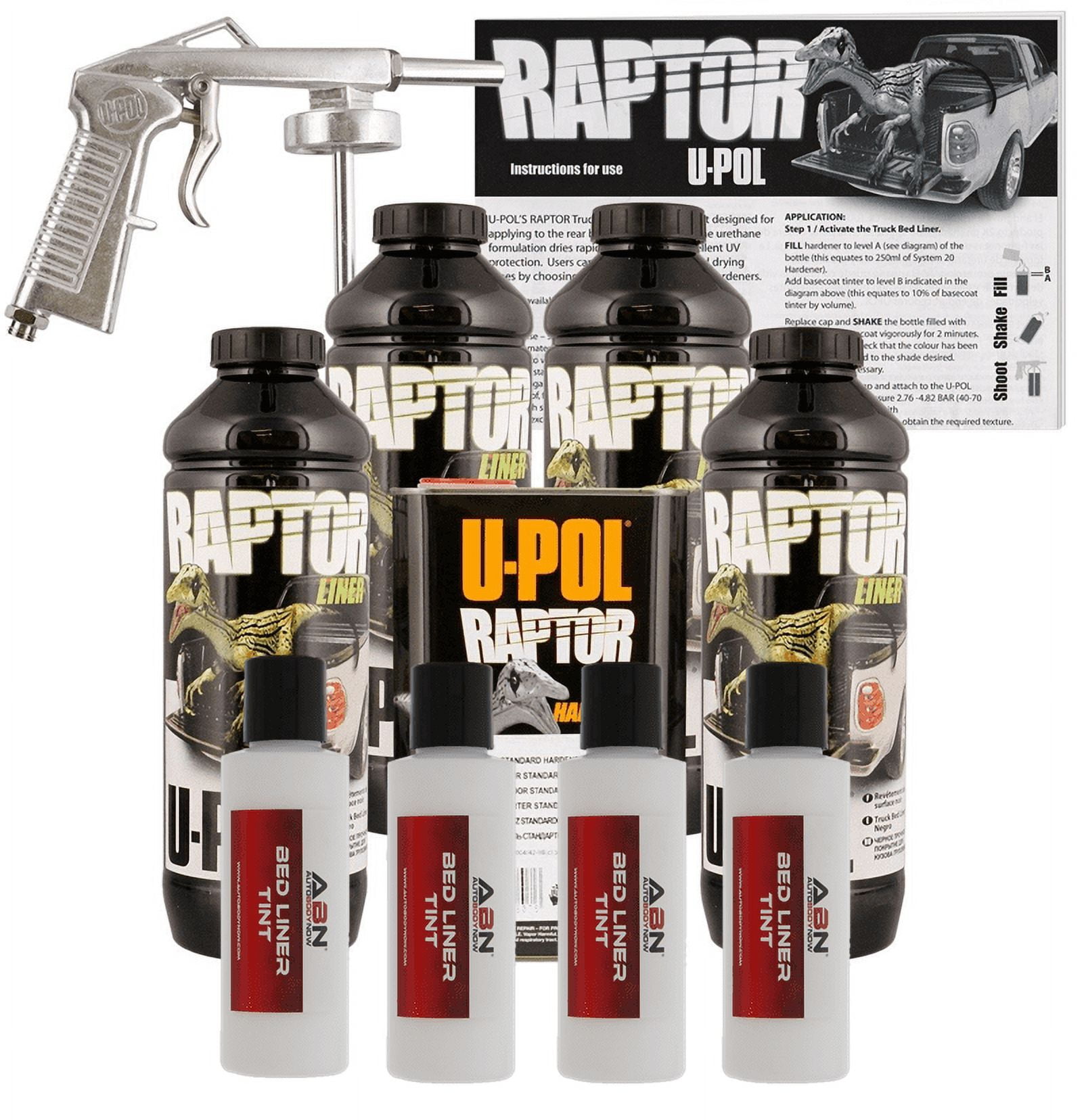 U-POL Raptor Tintable White Bed Liner Kit, Truck Coating Spray w ...