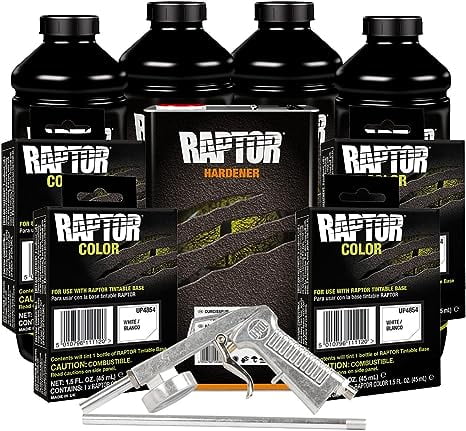 U-POL Raptor Tintable Truck Bed Liner Kit w/Spray Gun 4 Liters, 4 Tint ...