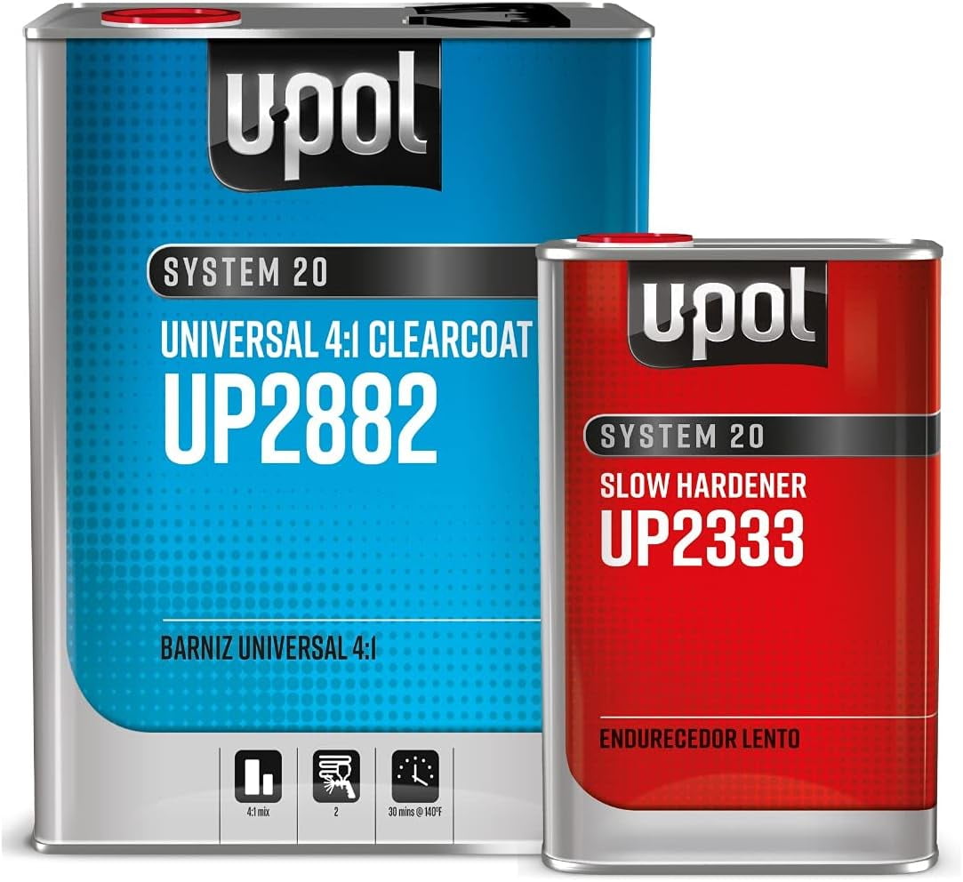 U-POL Universal Clearcoat Car Paint Gallon Kit | European Resin Based Clear Coat for Spot, Panel ...