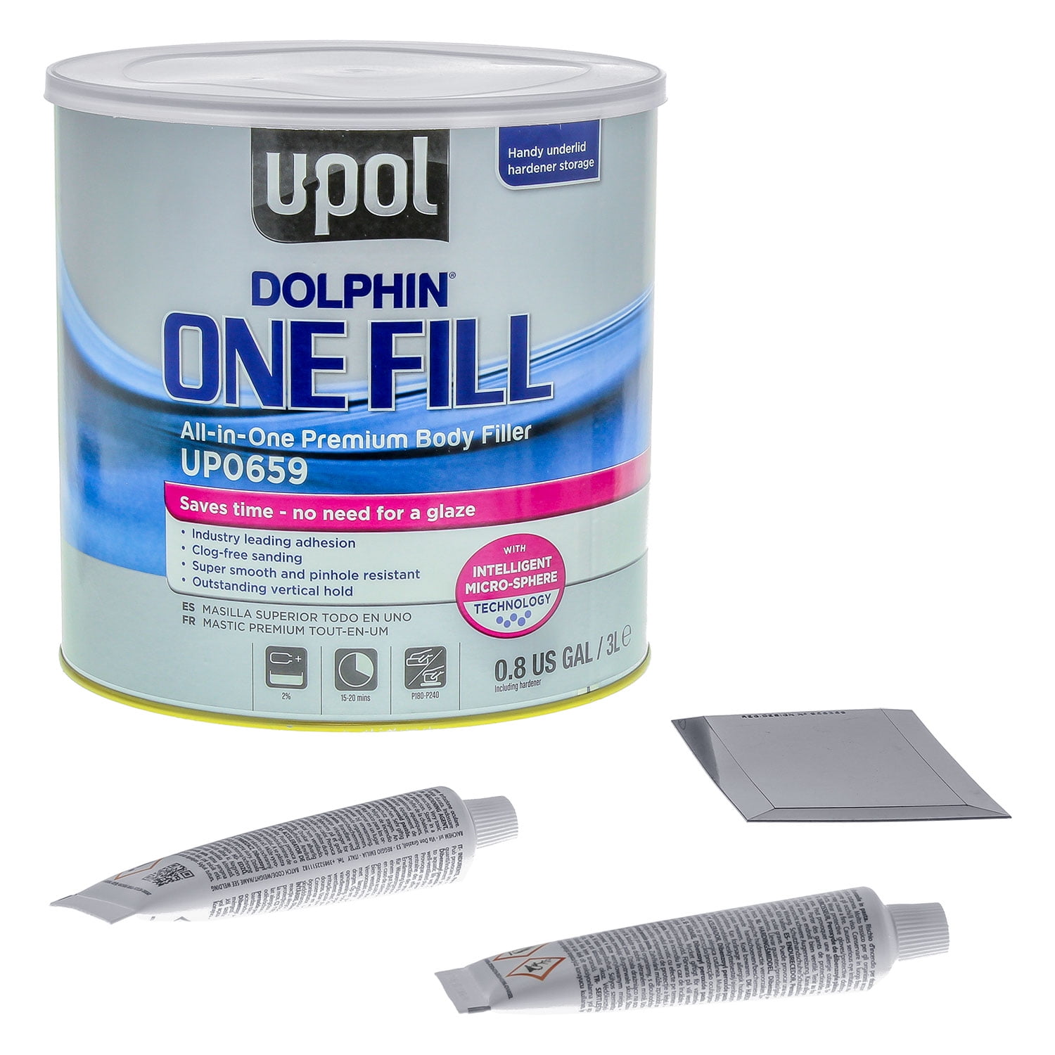 U Pol Products DOLPHIN UP0659 Premium All-In-One Body Filler, 1 gal Tin ...