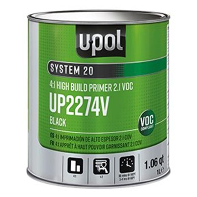 U-Pol UPL-UP2274V 1 L System 20 2.1 VOC 4-1 High Build Primer, Black ...