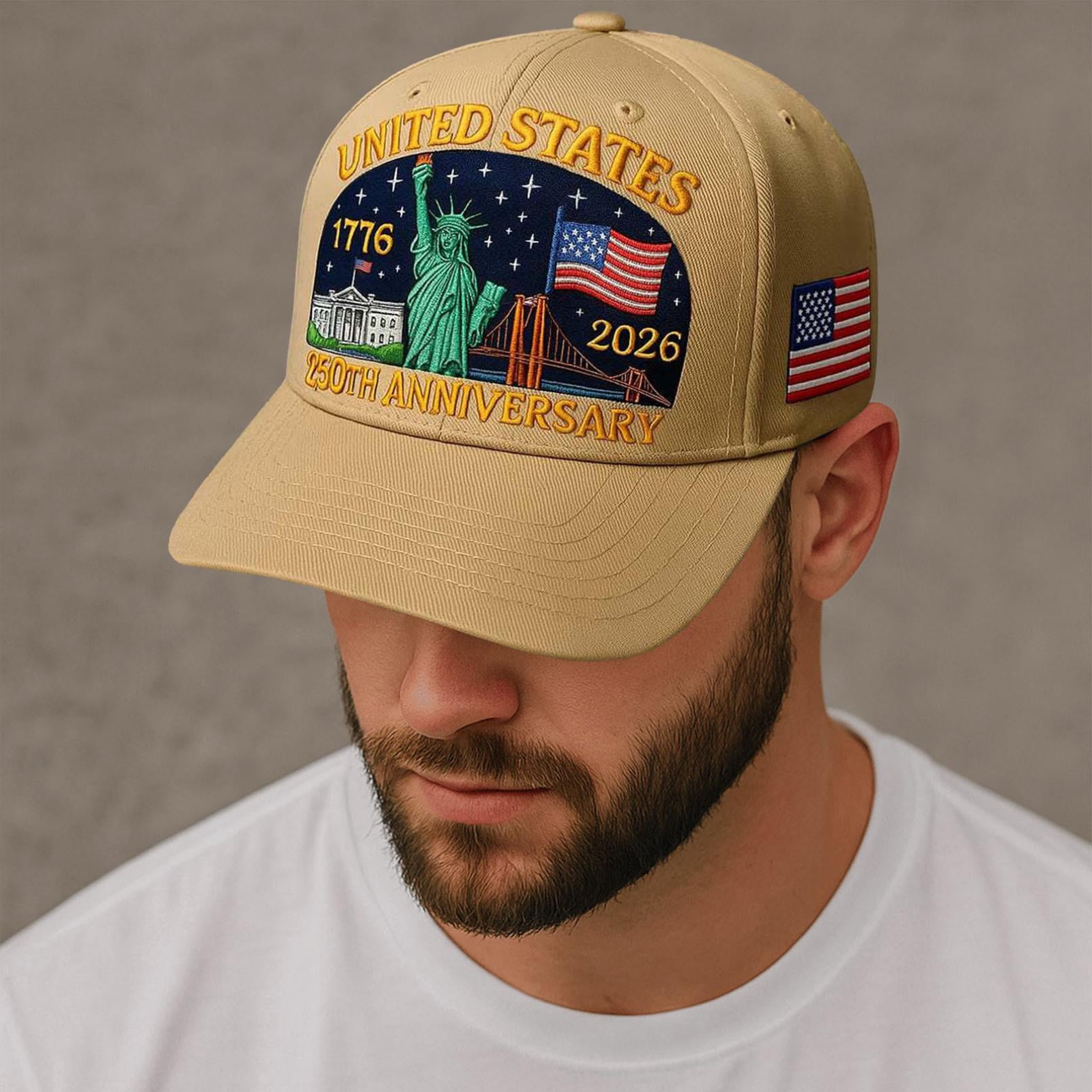 U.S. 250th Anniversary Baseball Cap, Adjustable Retro Washed Patriotic ...
