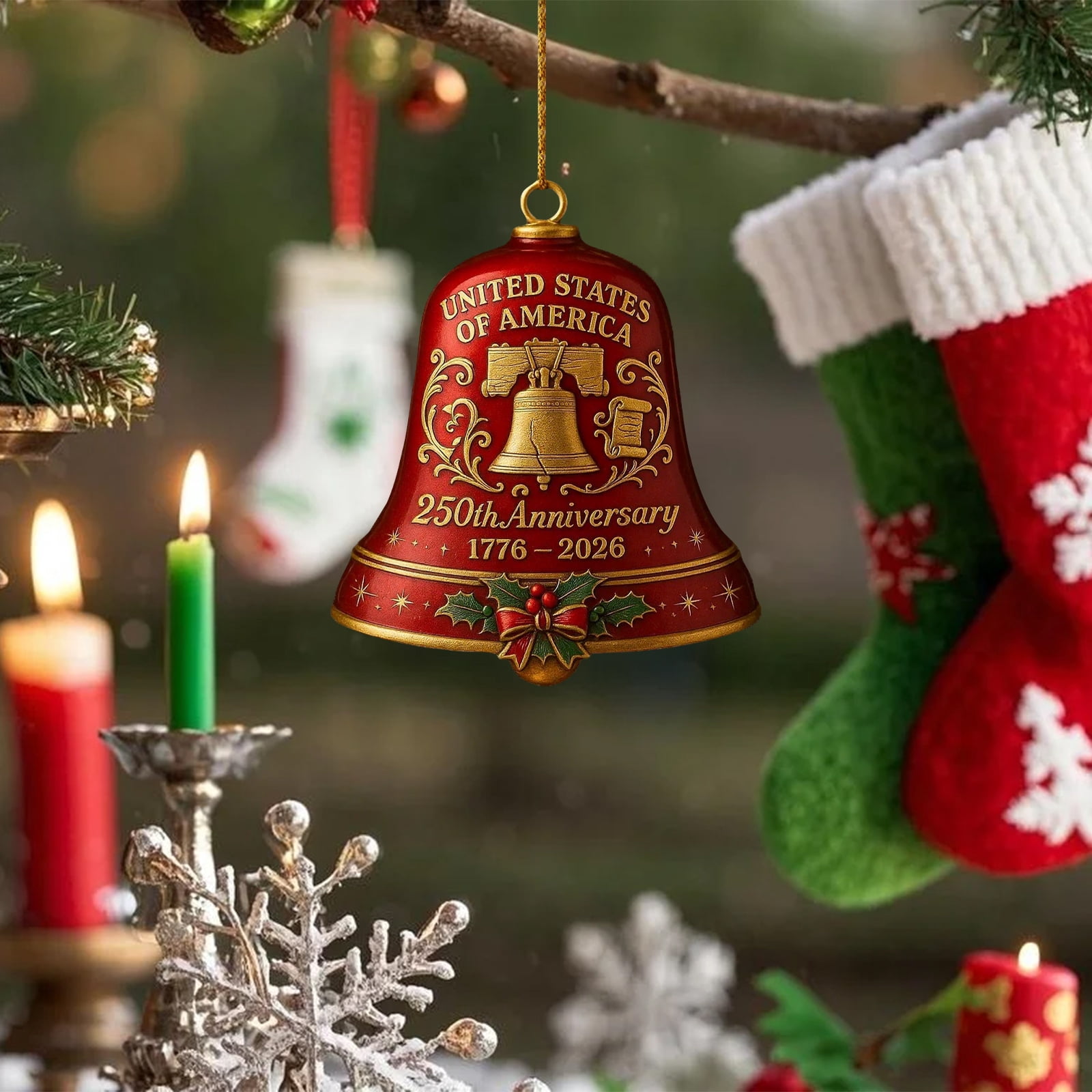U.S. 250th Anniversary Bell Ornament, 250th Anniversary Commemorative ...