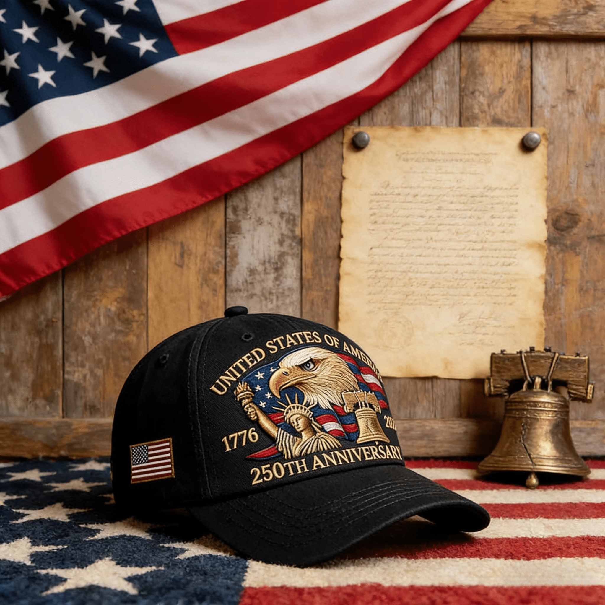 U.S. 250th Anniversary Commemorative Hat, Adjustable Vintage Washed ...