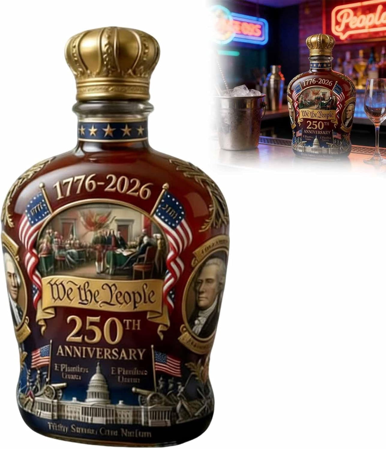 U.S. 250th Anniversary Commemorative Whiskey Bottle, 250 Anniversary ...