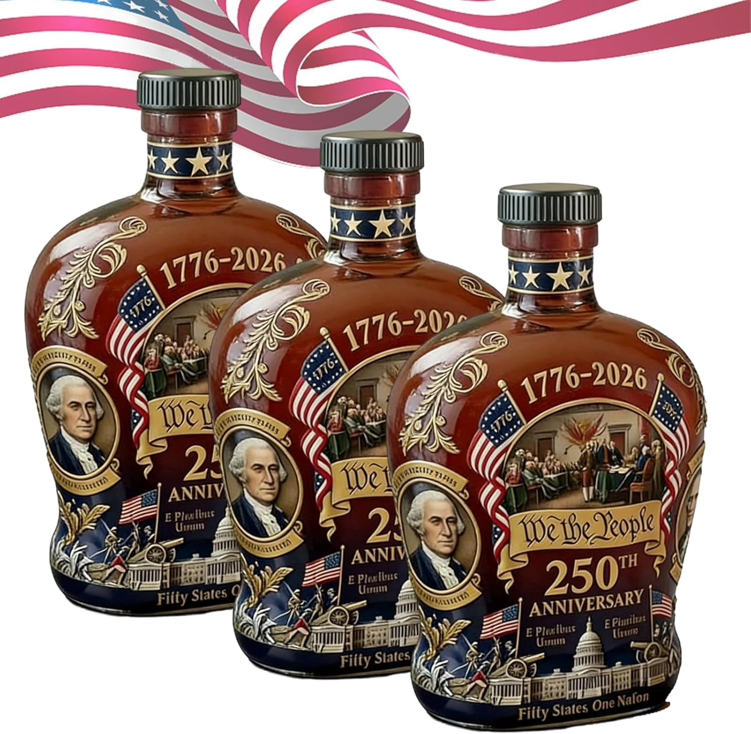 U.S. 250th Anniversary Commemorative Whiskey Bottle, 250 Anniversary ...