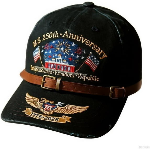U.S. 250th Anniversary Embroidered Baseball Cap - Heavyweight Twill ...