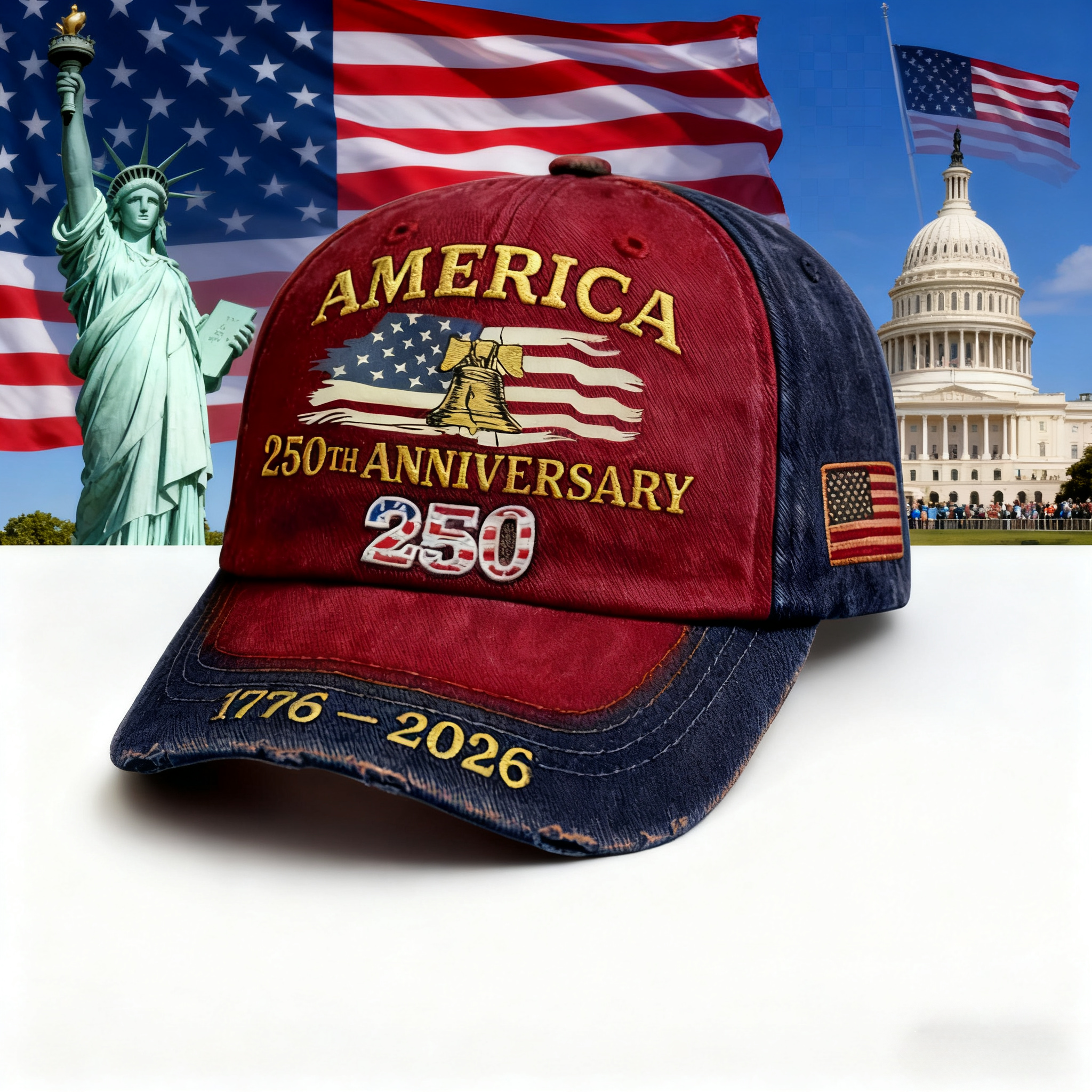 U.S. 250th Anniversary Embroidered Commemorative Cap, Adjustable ...