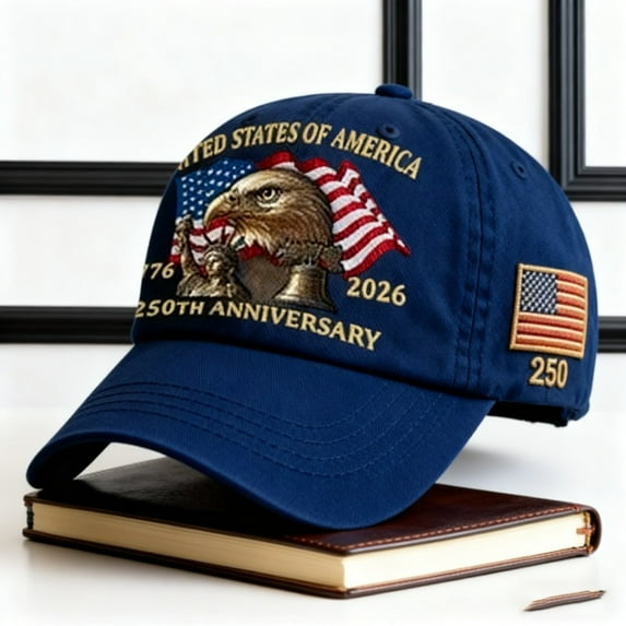 U.S. 250th Anniversary Patriotic Baseball Cap - Adjustable Retro Washed ...