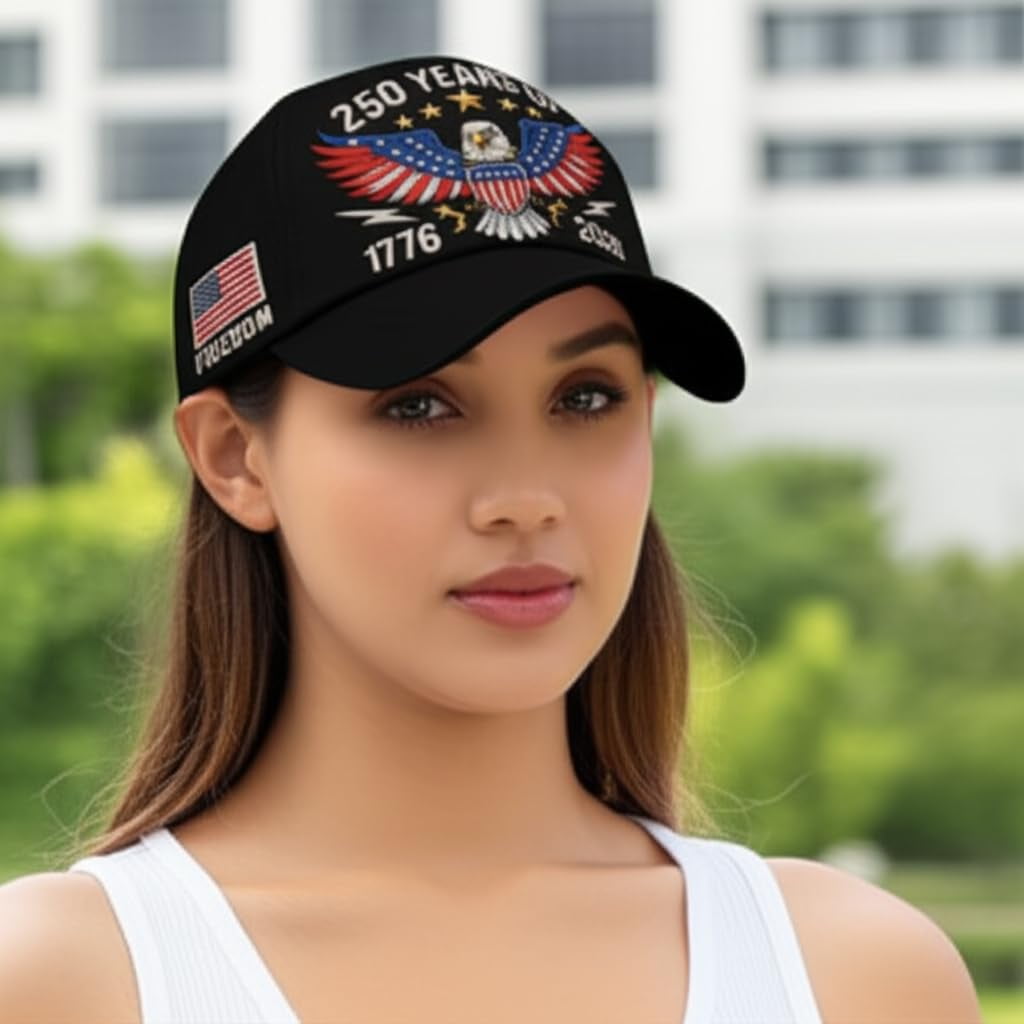 U.S. 250th Anniversary Patriotic Cap, Vintage Washed Baseball Hat ...