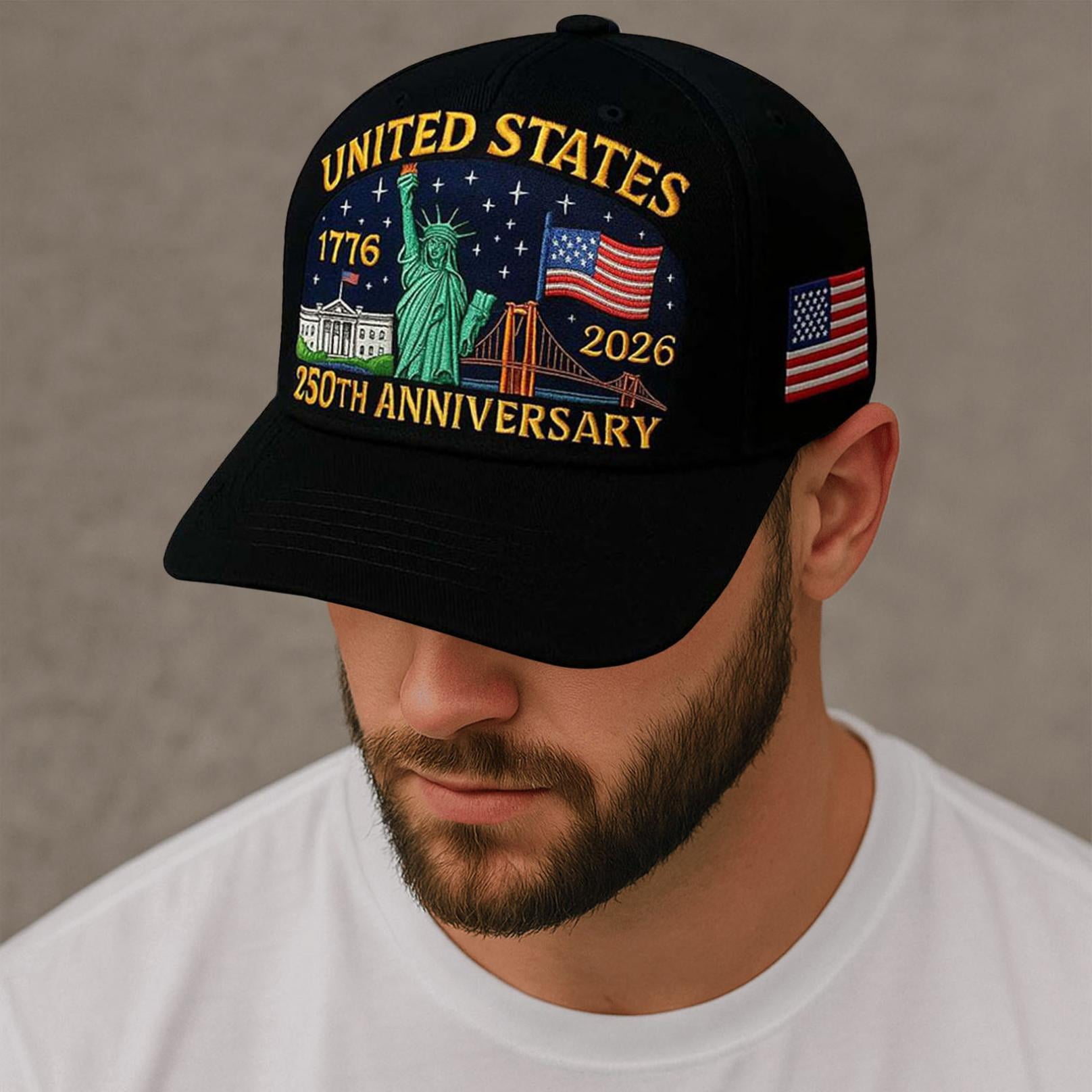U.S. 250th Anniversary Retro Washed Baseball Cap, Adjustable Patriotic ...