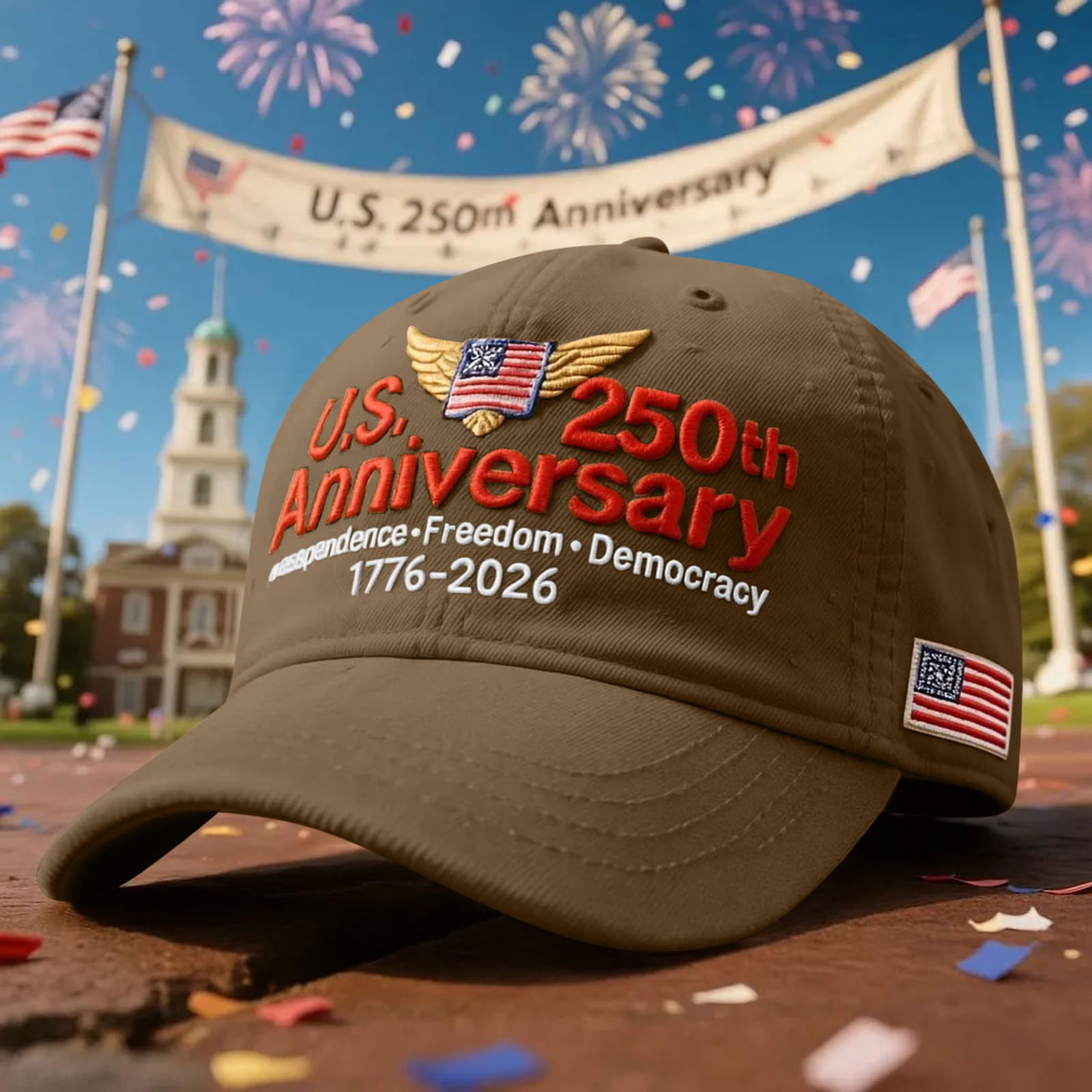 U.S 250th Anniversary Retro Washed Baseball Cap, Adjustable U.S. 250th ...