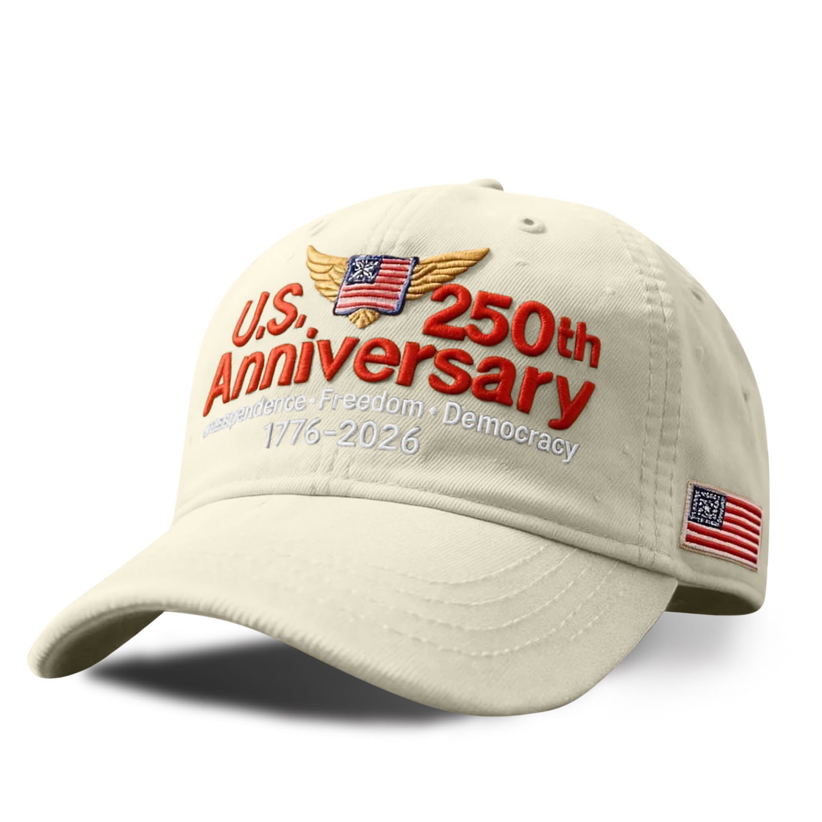 U.S. 250th Anniversary Retro Washed Cap, Adjustable U.S. 250th ...